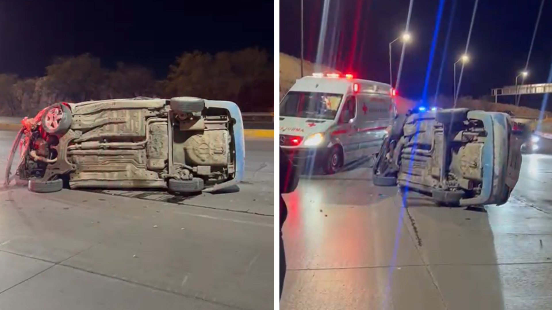 Aparatosa volcadura en la carretera a Aldama deja un herido (VIDEO)