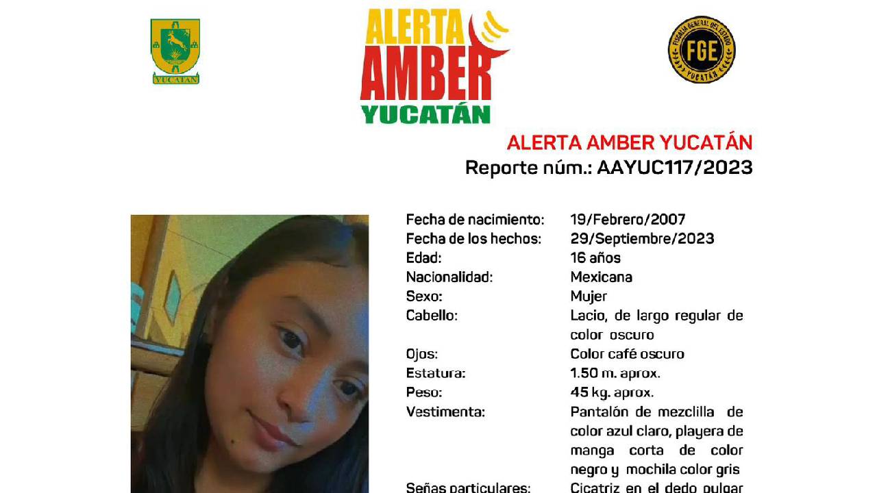 Activan Alerta Amber por la desaparición de Laura Irene Dorantes Pech