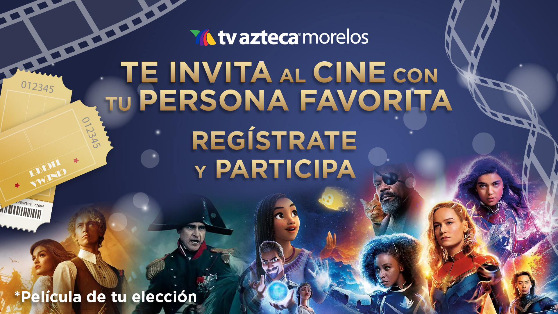 ¡Azteca Morelos te regala boletos para el cine en diciembre!