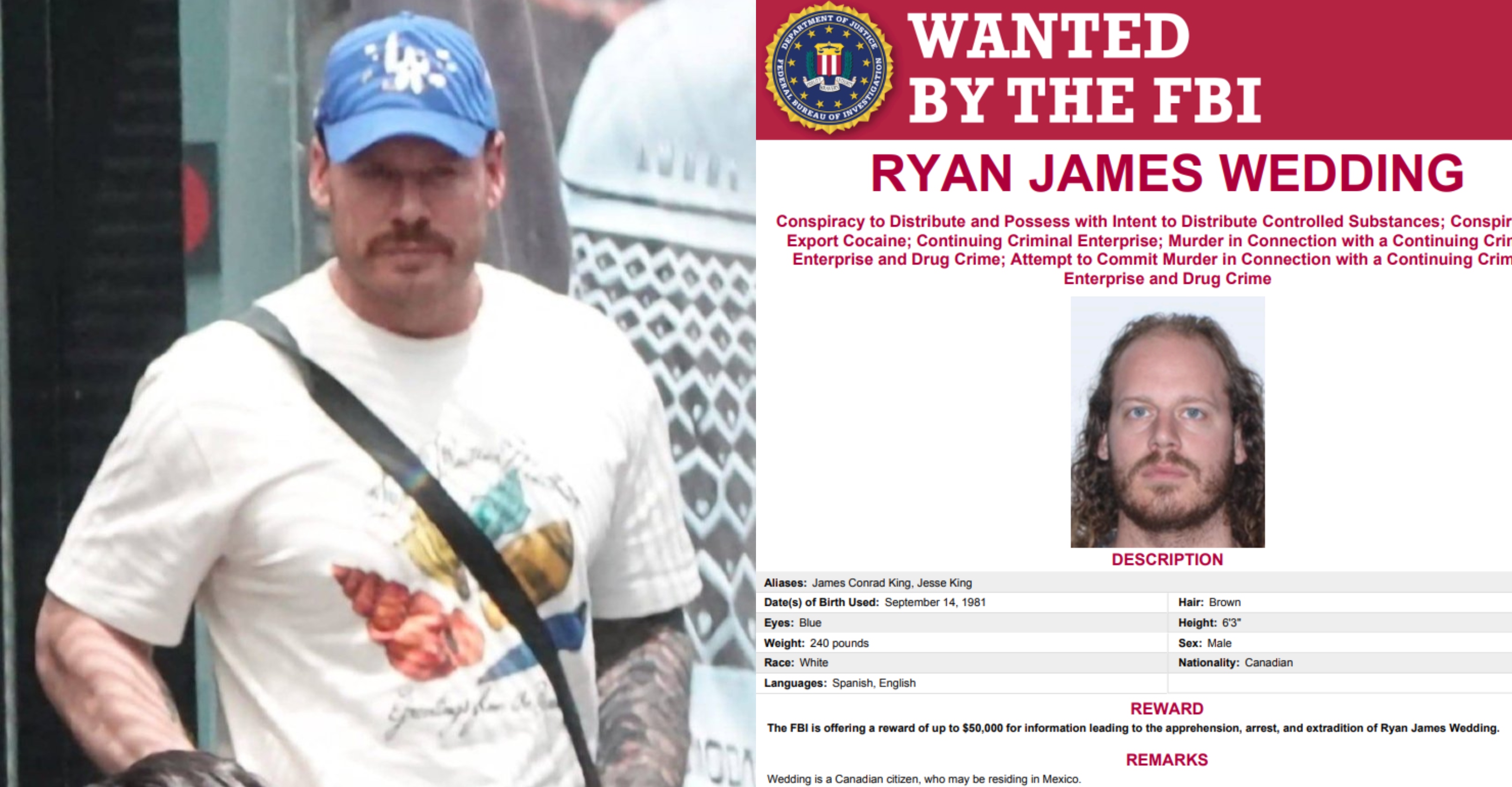 Estados Unidos eleva a 15 millones de dólares la recompensa por el fugitivo Ryan Wedding