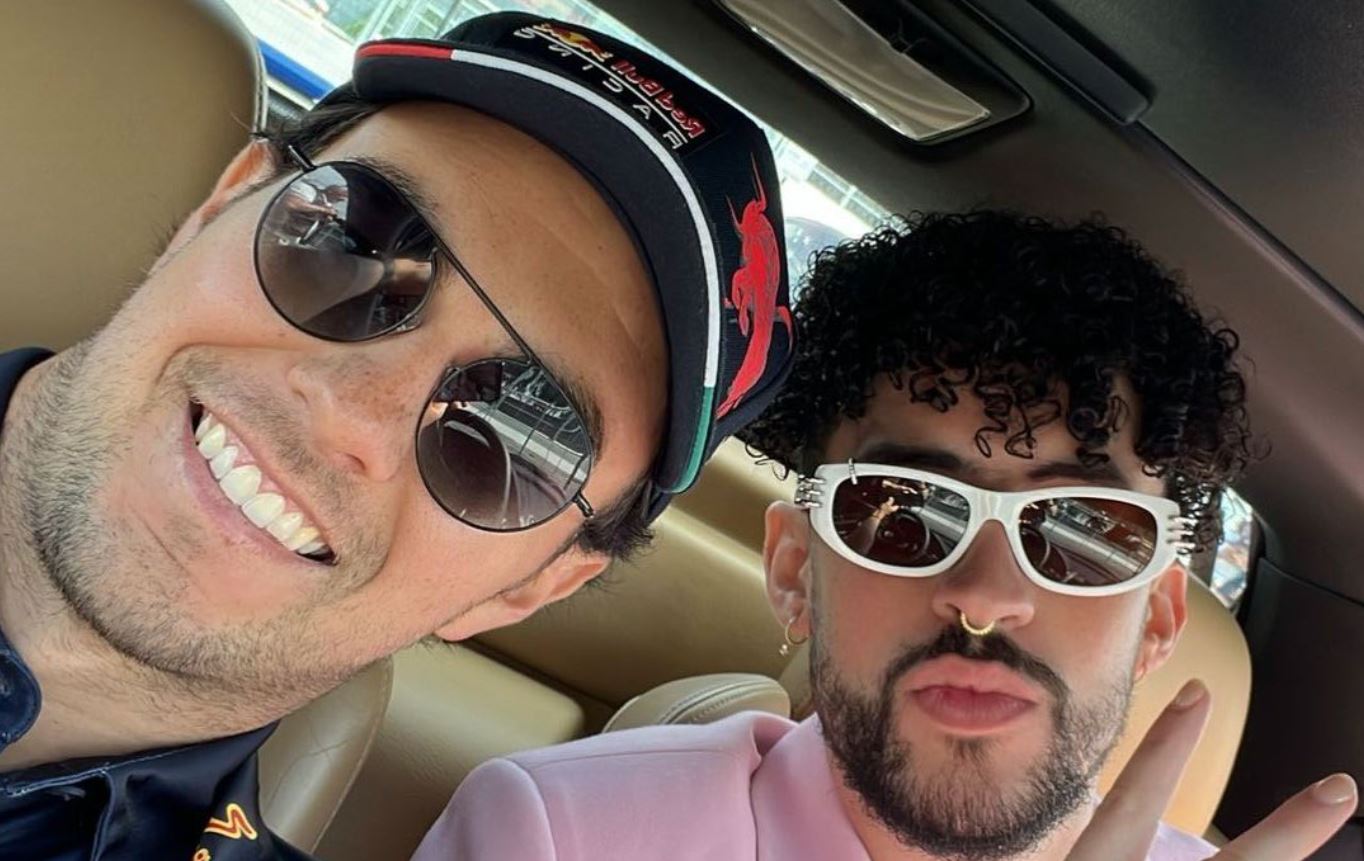 “Checo” Pérez llegó al GP de Miami acompañado de Bad Bunny
