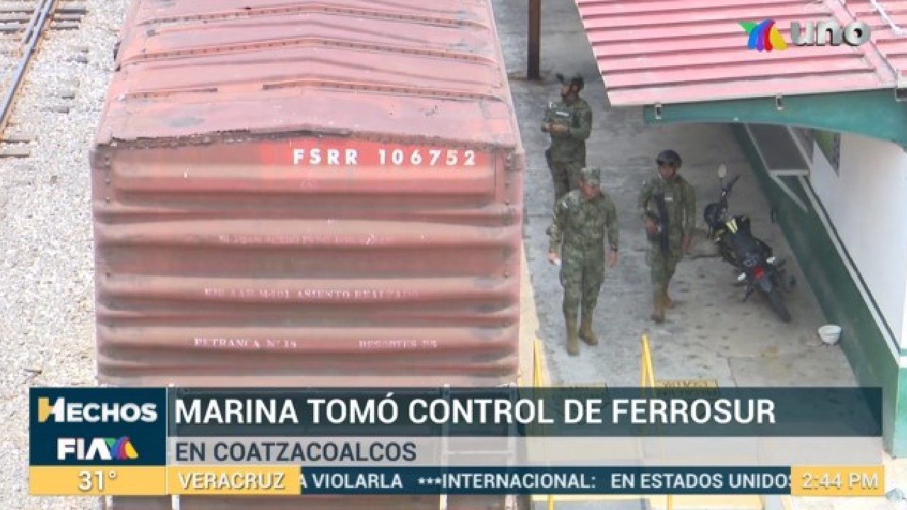 Marina toma control de Ferrosur en Coatzacoalcos
