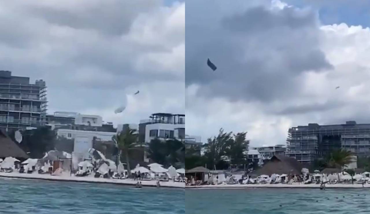VIDEO: ¡Impactante! Tromba marina en Playa del Carmen deja tres lesionados