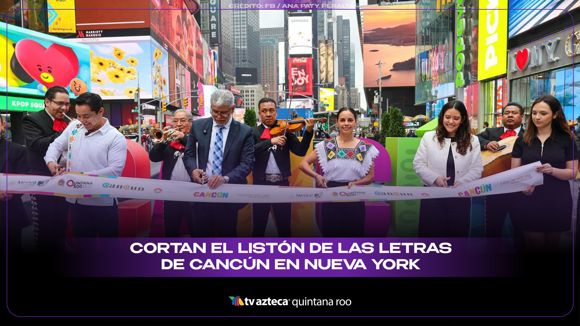 VIDEO: Así fue el corte del listón de las letras de Cancún en Nueva York