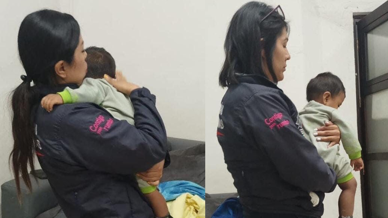 Rescatan a bebé abandonado en terreno baldío en Puebla