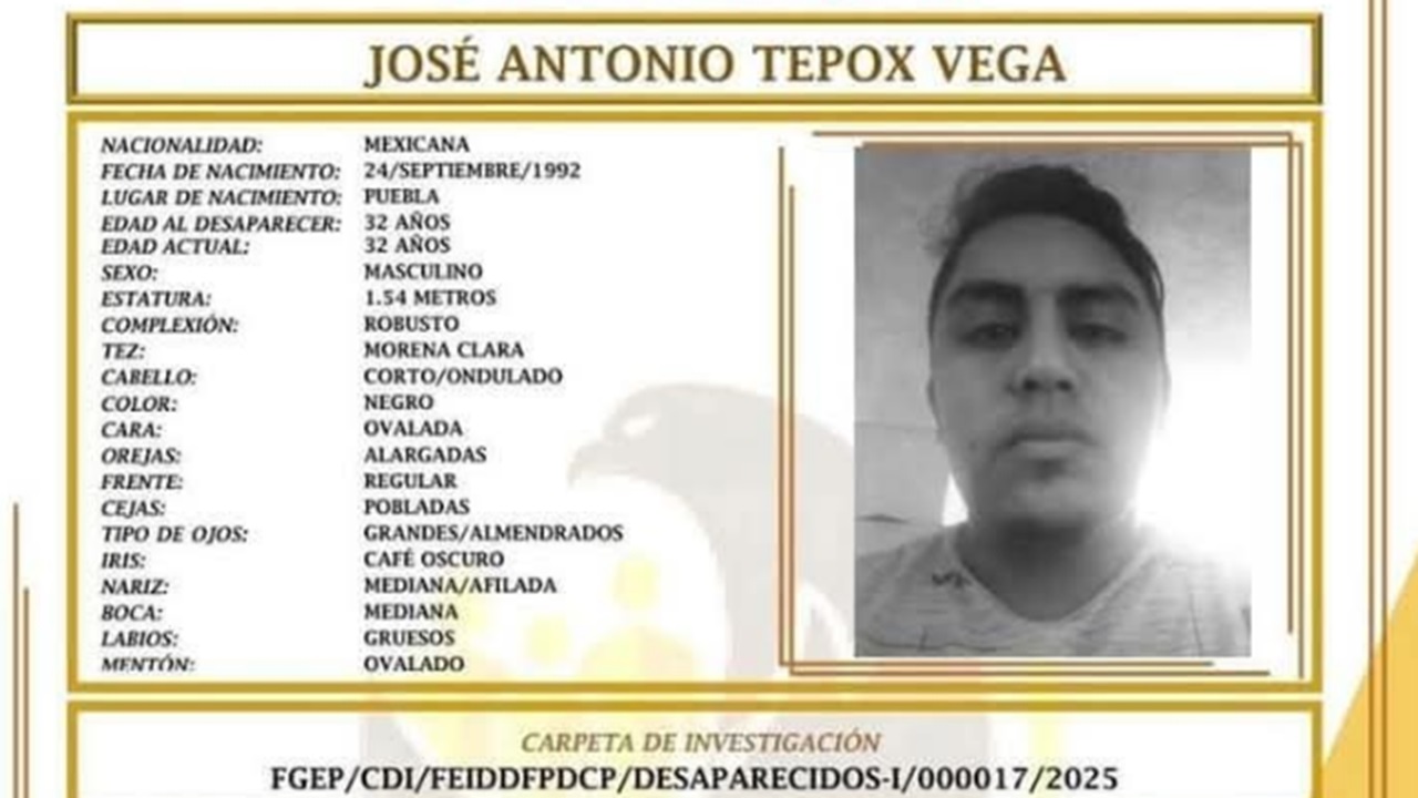 José Antonio Tepox está desaparecido; fue visto el 3 de enero de 2025 ...