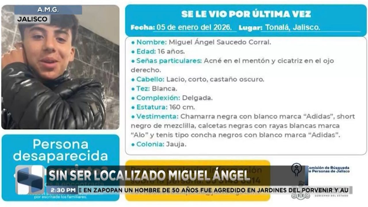 Miguel Ángel continúa desaparecido, adolescente que se encontraba ...