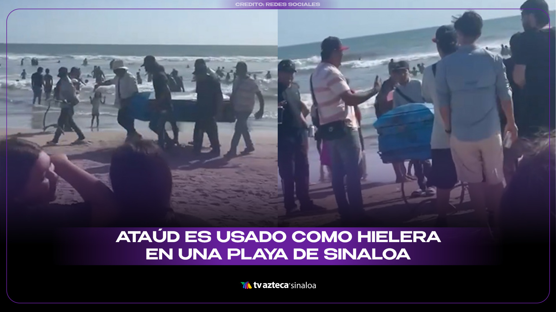 Ataúd es usado como hielera en una playa de Sinaloa (VIDEO)